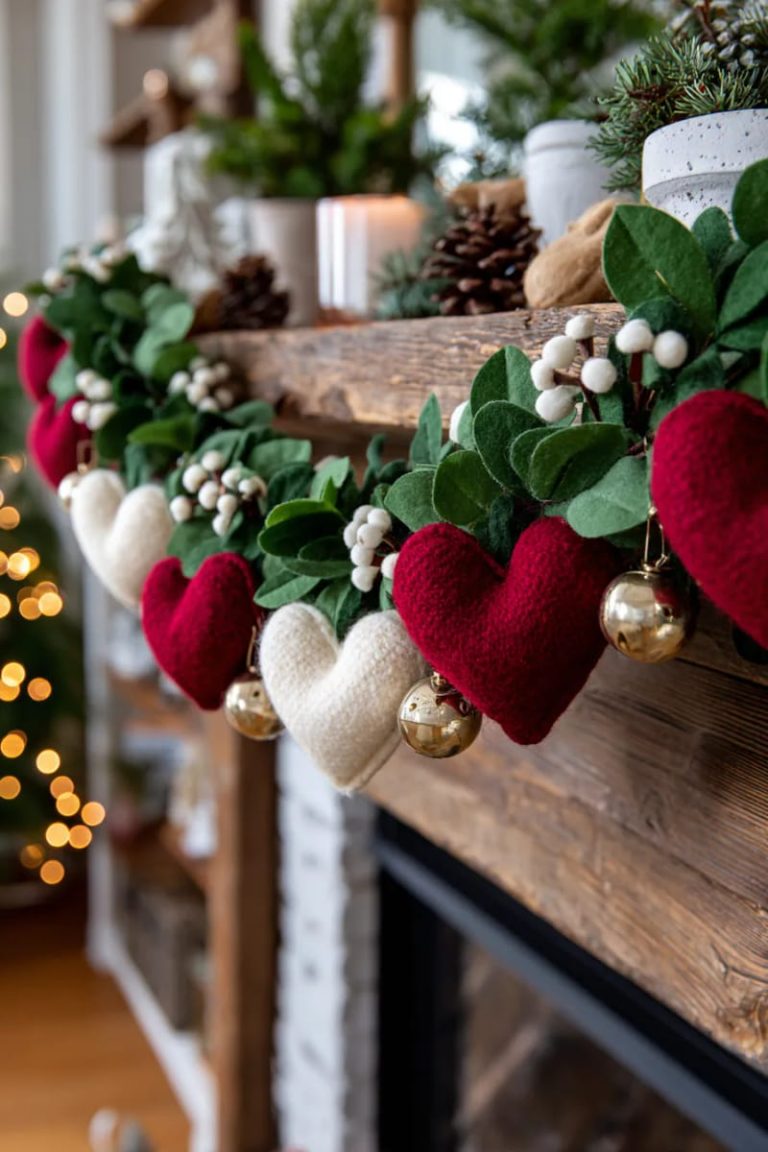 21 Cozy Wool Christmas Garlands for a Charming Holiday Look