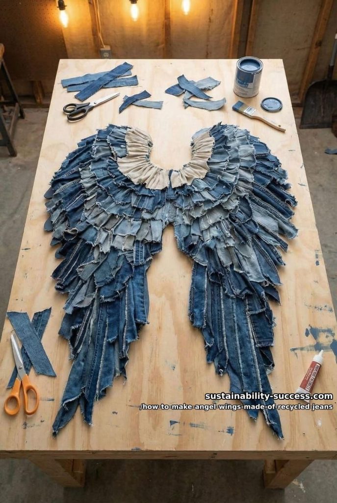 How to Make Stunning Angel Wings from Old Jeans for Your Home
