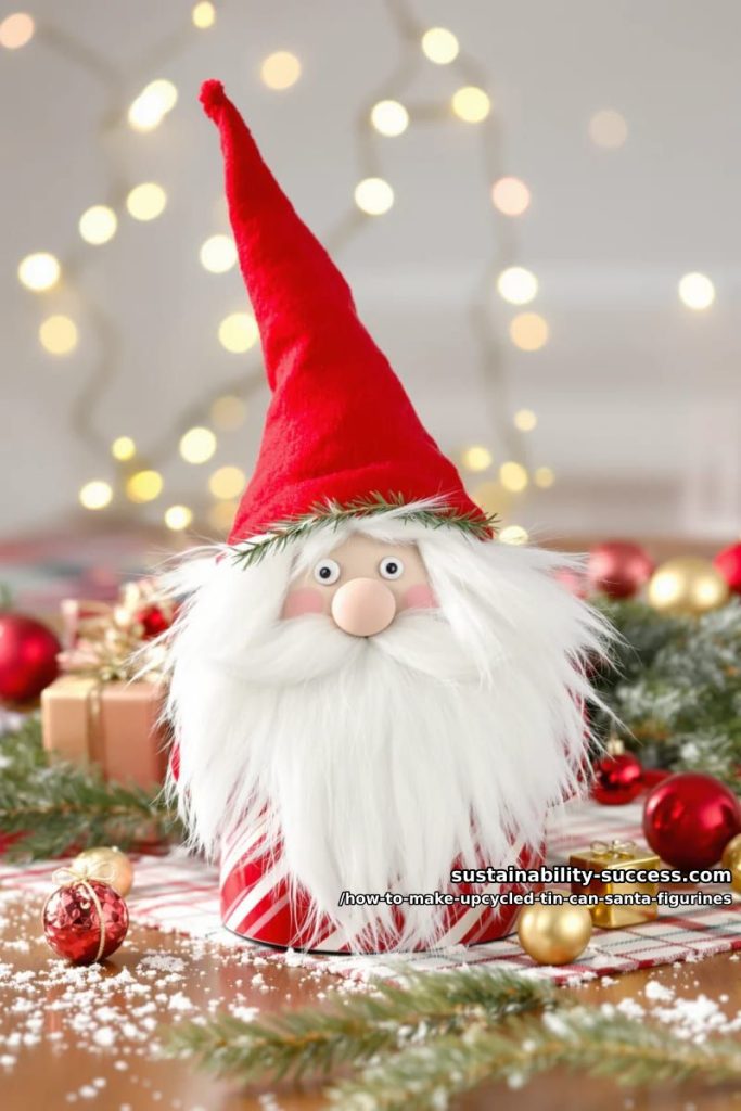 How to Make Adorable Santa Figurines from Upcycled Tin Cans