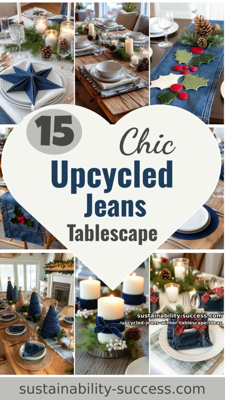 15 Unique Upcycled Jeans Winter Tablescape Ideas