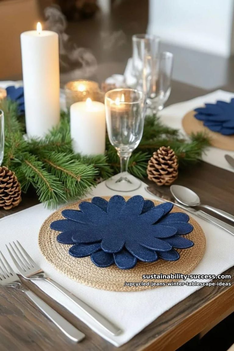 15 Unique Upcycled Jeans Winter Tablescape Ideas