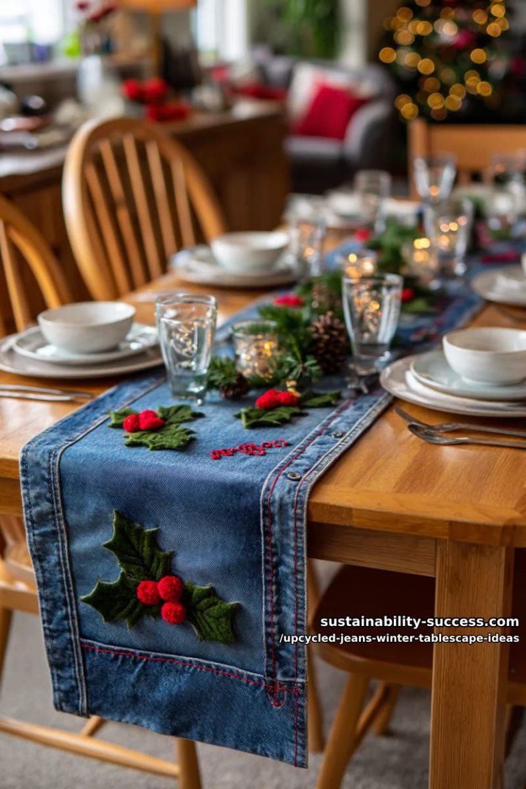 15 Unique Upcycled Jeans Winter Tablescape Ideas