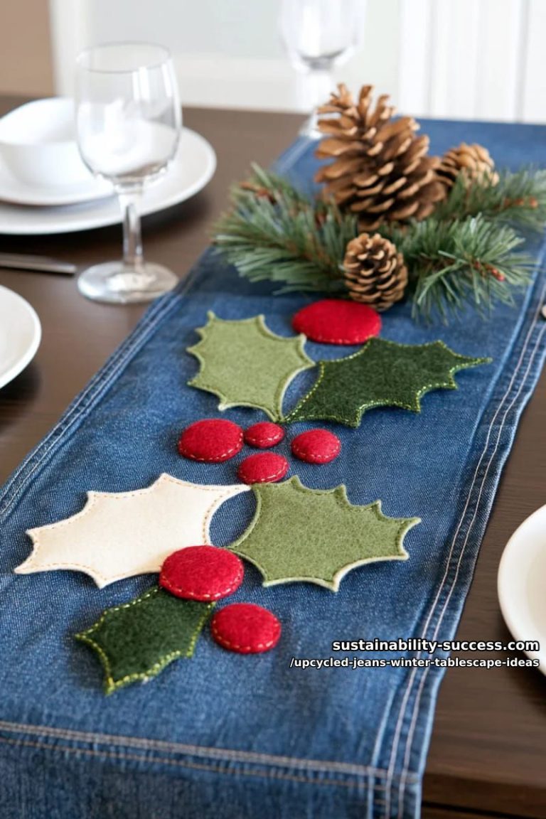 15 Unique Upcycled Jeans Winter Tablescape Ideas