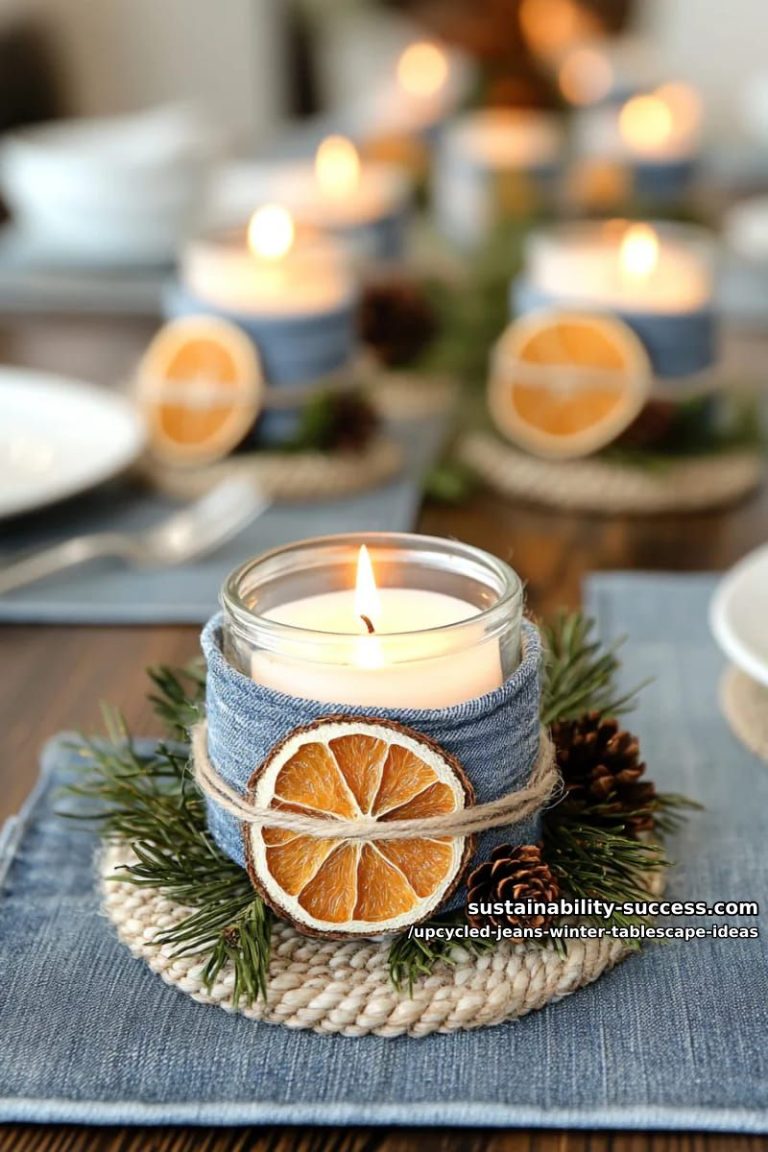 15 Unique Upcycled Jeans Winter Tablescape Ideas