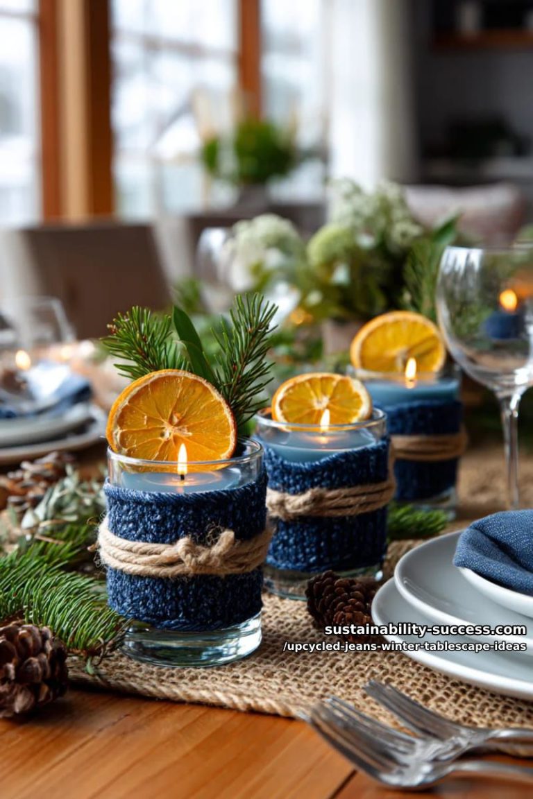 15 Unique Upcycled Jeans Winter Tablescape Ideas