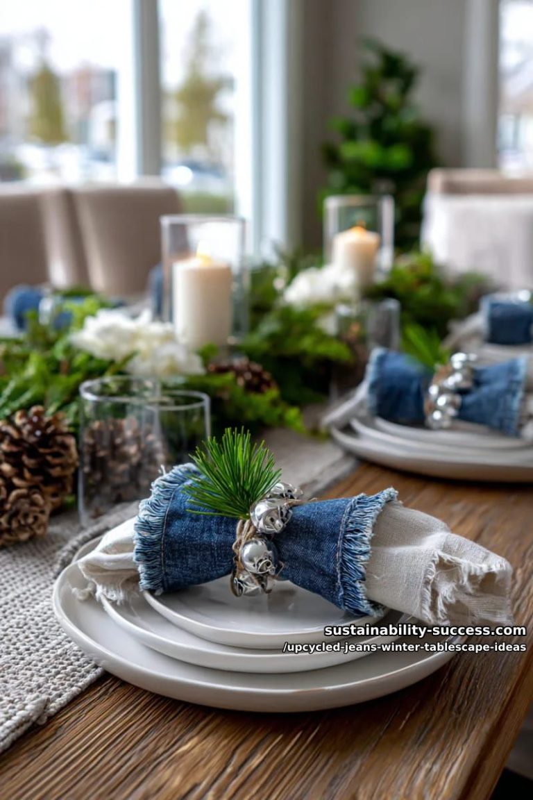 15 Unique Upcycled Jeans Winter Tablescape Ideas