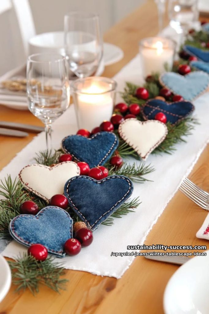 15 Unique Upcycled Jeans Winter Tablescape Ideas