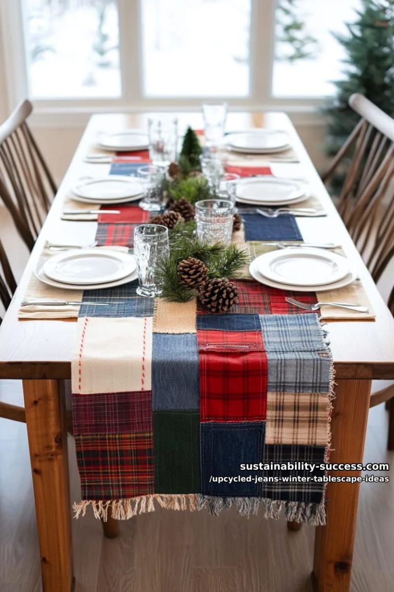 15 Unique Upcycled Jeans Winter Tablescape Ideas