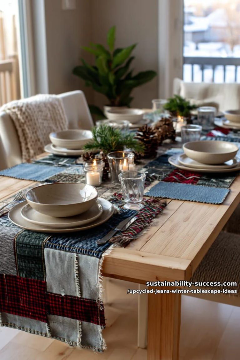 15 Unique Upcycled Jeans Winter Tablescape Ideas