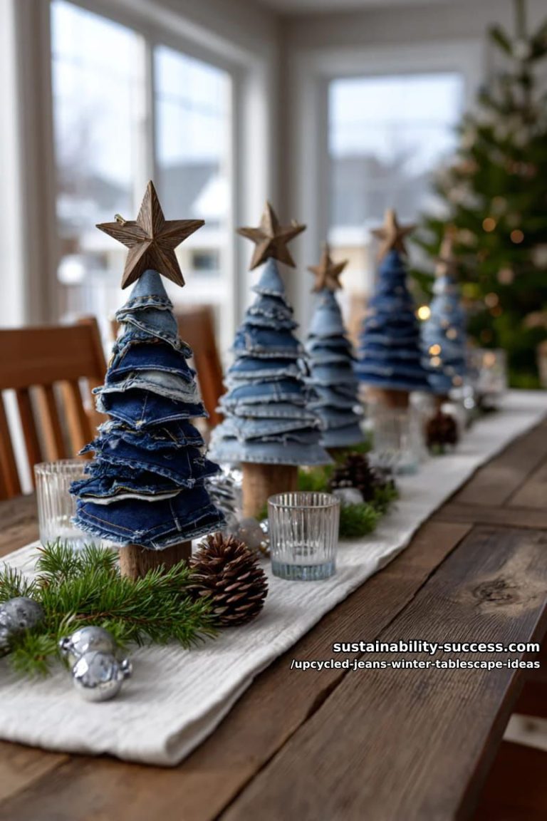 15 Unique Upcycled Jeans Winter Tablescape Ideas